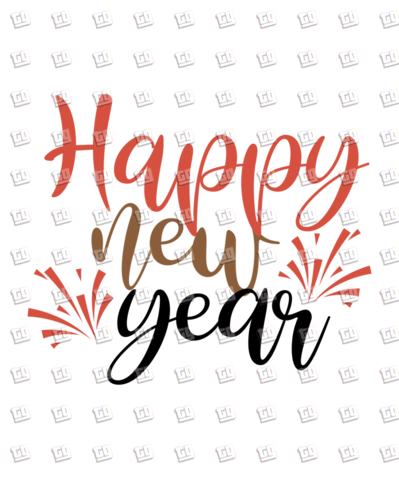 Happy New Year (Red, Gold, Black) - New Years - DTF Transfer – Inked ...