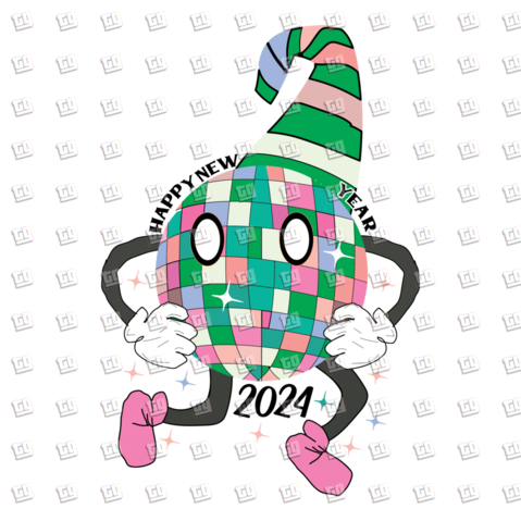 Happy New Year 2024 Dancing Disco Ball - New Years - DTF Transfer ...