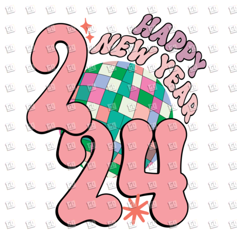 Happy New Year 2024 (Disco Ball) - New Years - DTF Transfer – Inked ...