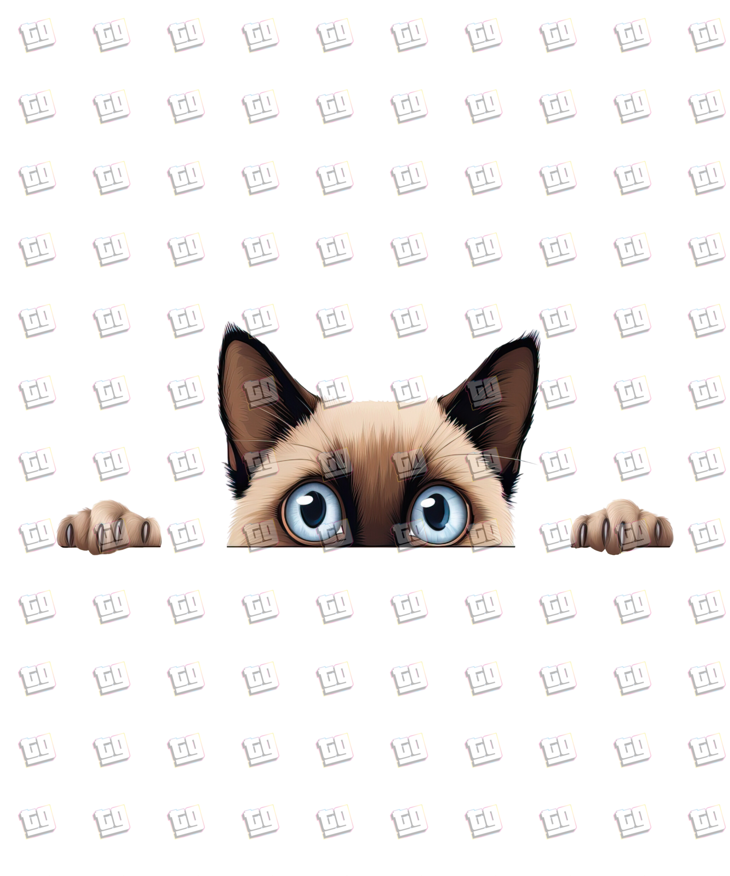 Siamese Cat Peeking - Cat - DTF Transfer – Inked Brothers Screen ...